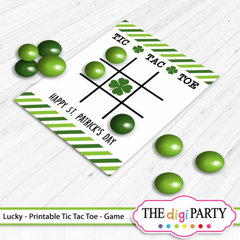 Tic Tac Toe printable st patricks day game and bag labels, great for ...