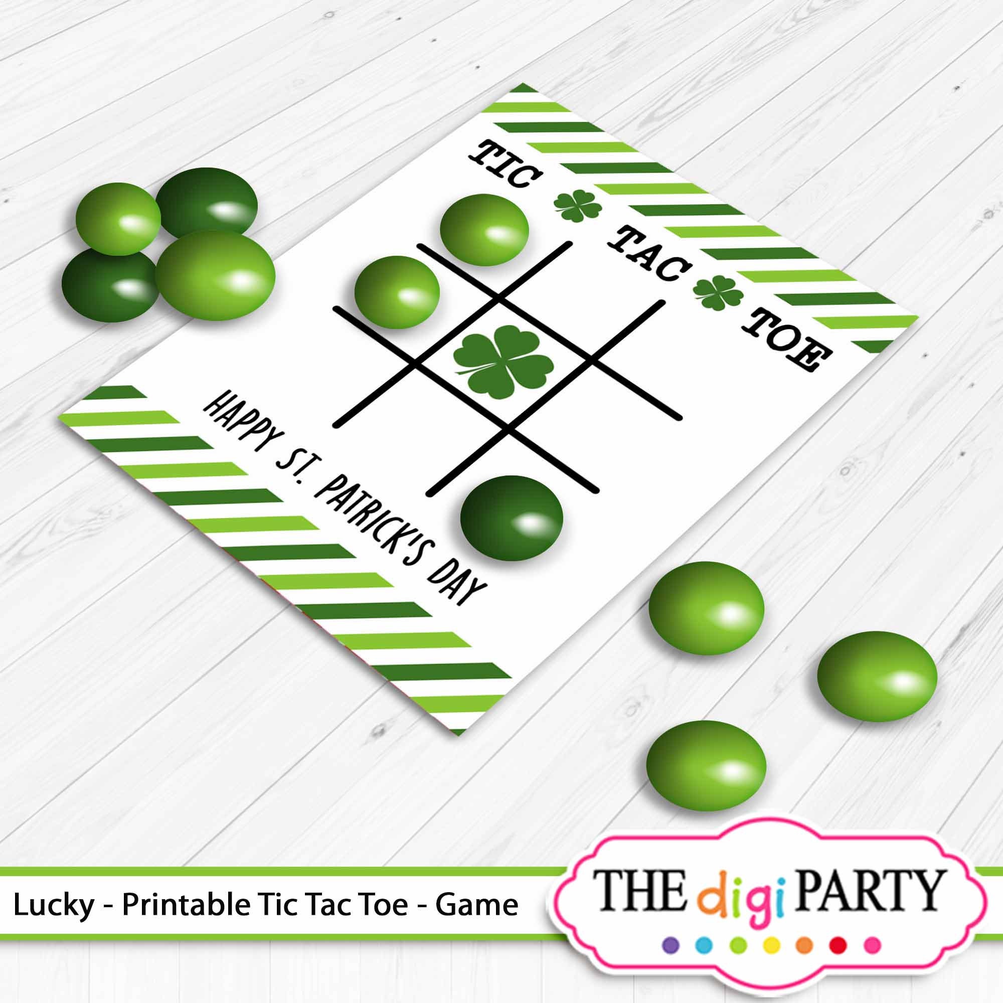 Tic Tac Toe printable st patricks day game and bag labels, great for ...
