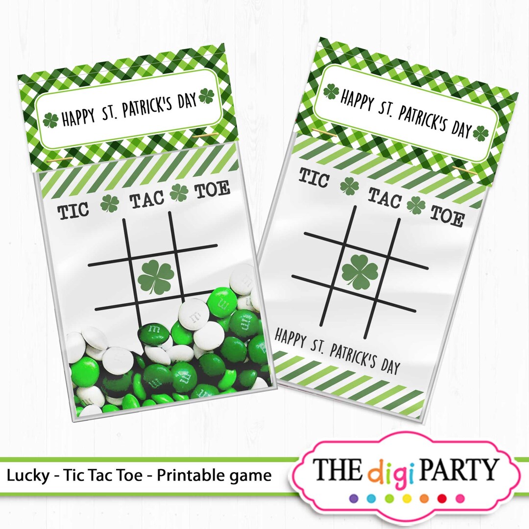 Tic Tac Toe printable st patricks day game and bag labels, great for ...