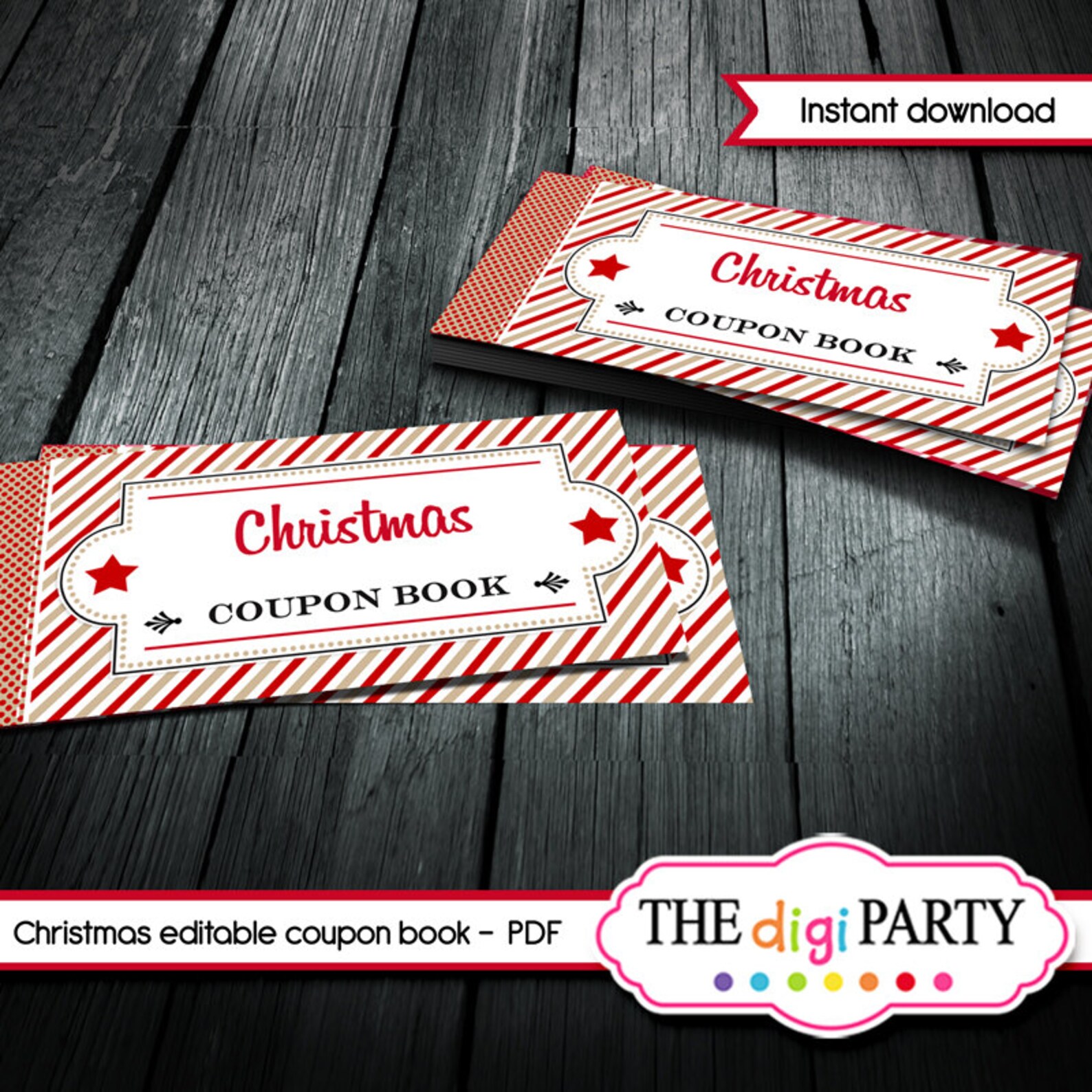 Christmas Coupon Book Gift, Printable Coupons, Activity Book, Editable ...