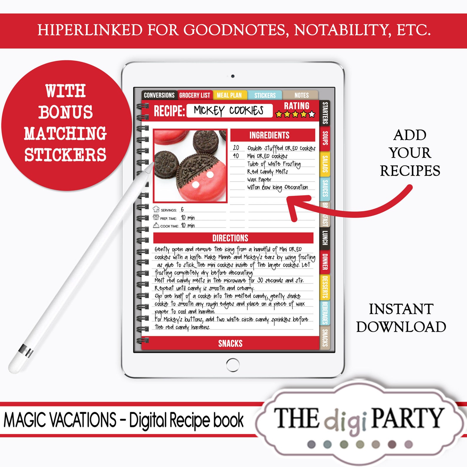 Magic Theme Digital Cook and Recipe Book for Goodnotes on - Etsy