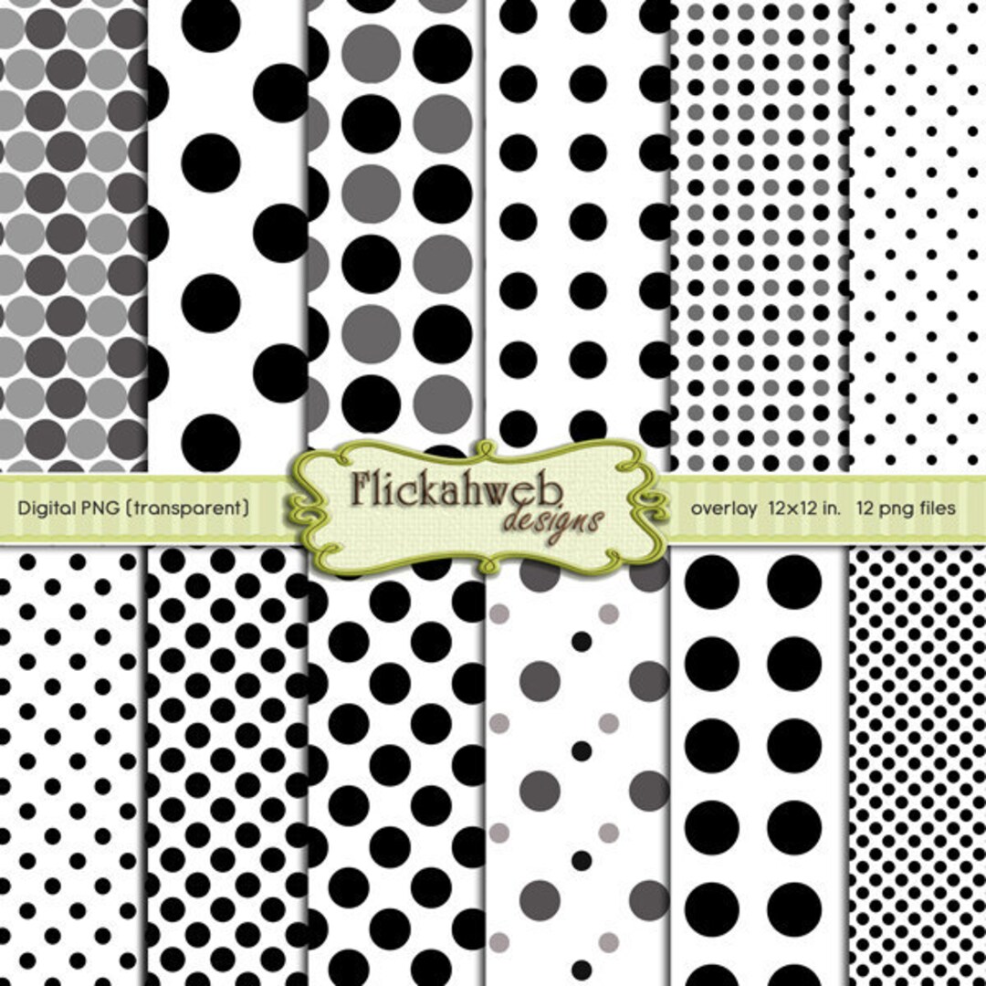 Polka Dots Overlays Digital Png and Jpgs Commercial Use Instant ...
