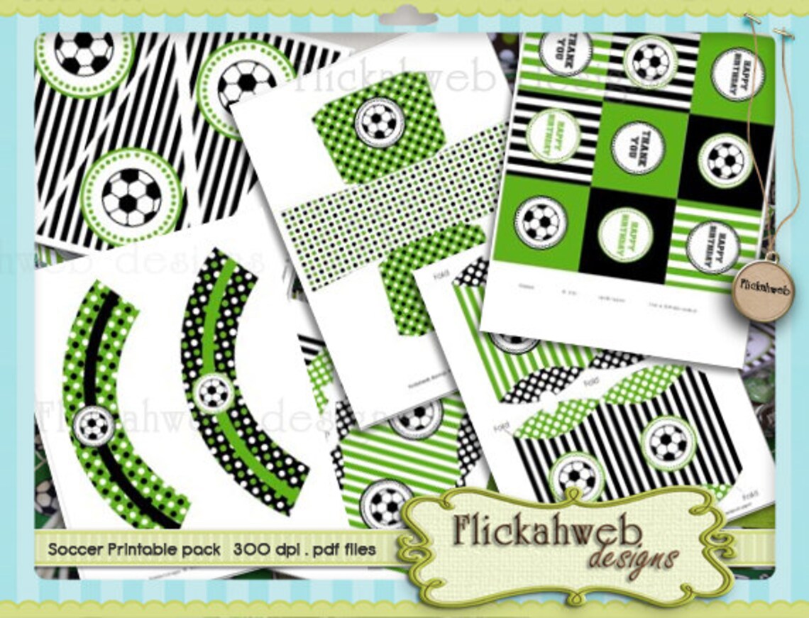 Soccer Birthday Party Printable Sports Decorations for Boys, DIY Decor ...