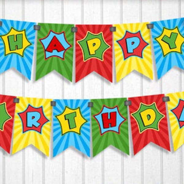 Superhero Pennant - Etsy