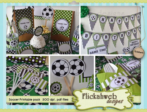 Soccer Birthday Party Printable Sports Decorations for Boys, DIY Decor ...
