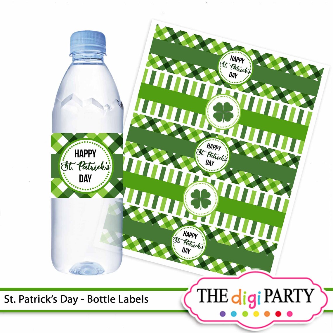 St Patrick's Day Printable Water Bottle Label Party - Etsy