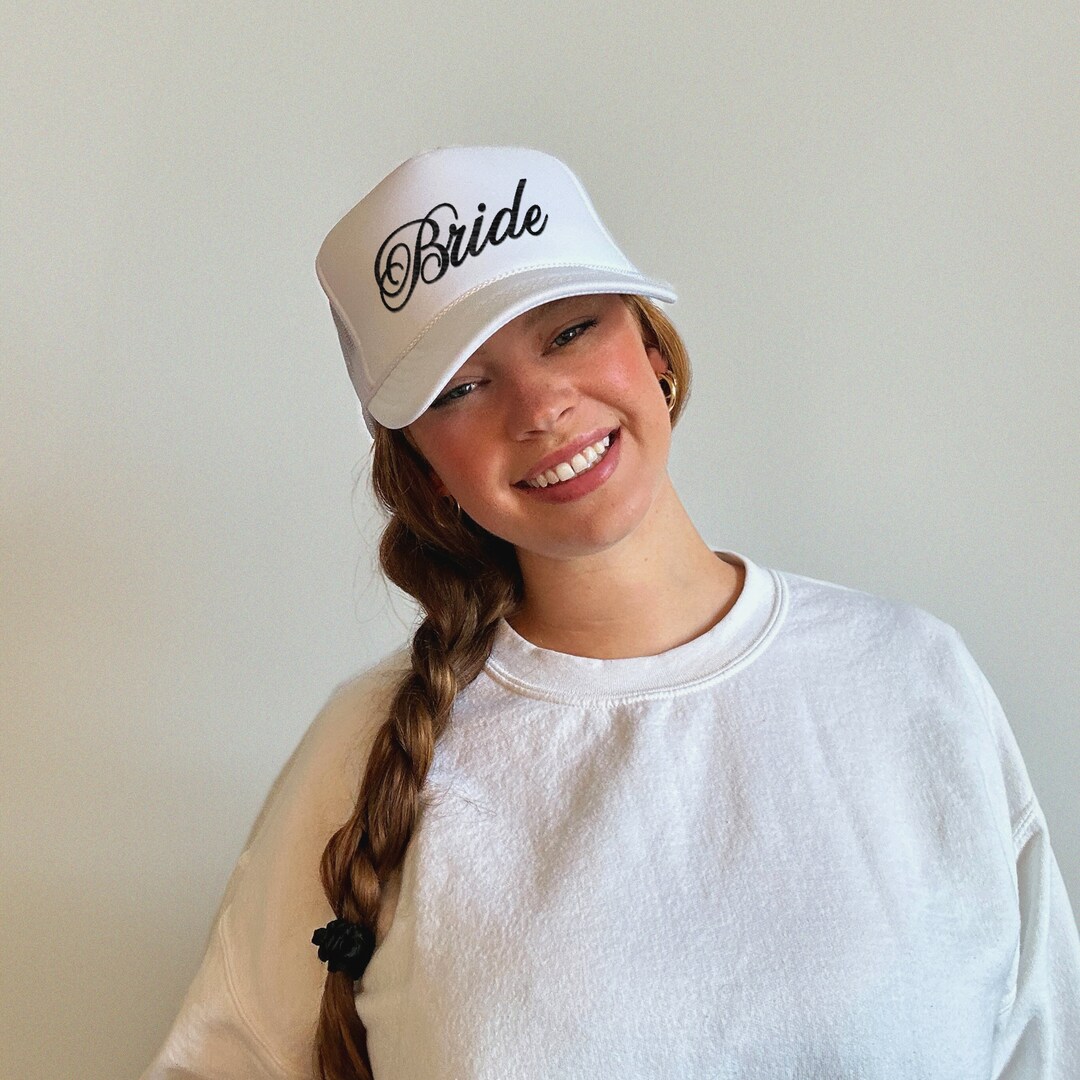 Trendy Bride Trucker Hat - Bride Baseball Cap, Bride Accessories for ...