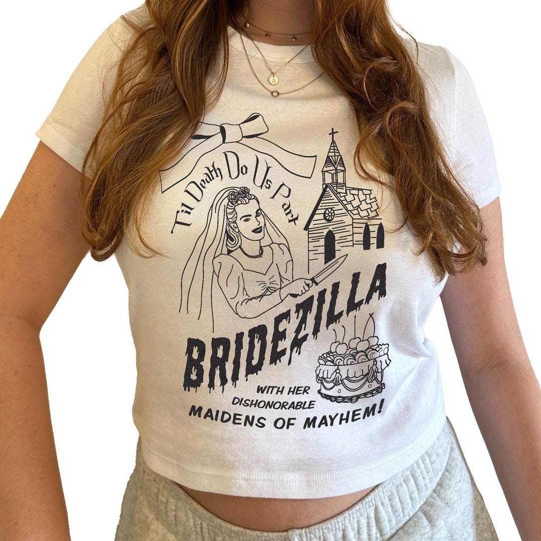 Bridezilla Crop Top Baby Tee - Funny Bride Gift, Trendy Cropped Bride ...