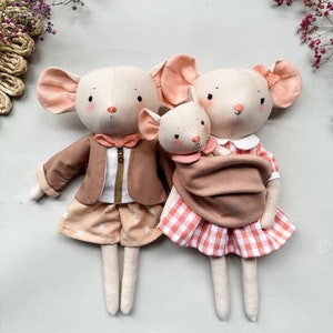 The Lula Mouse Family Dolls PDF Pattern - Instant Download Sewing ...