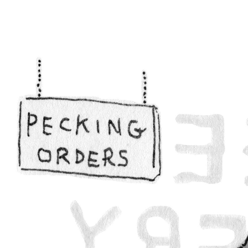 9" X 12" PRINT - Pecking Order - Etsy