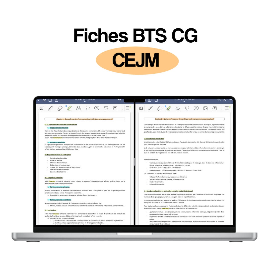 BTS CG CEJM 19 Economic, Legal and Managerial Culture Sheets: 1st and ...