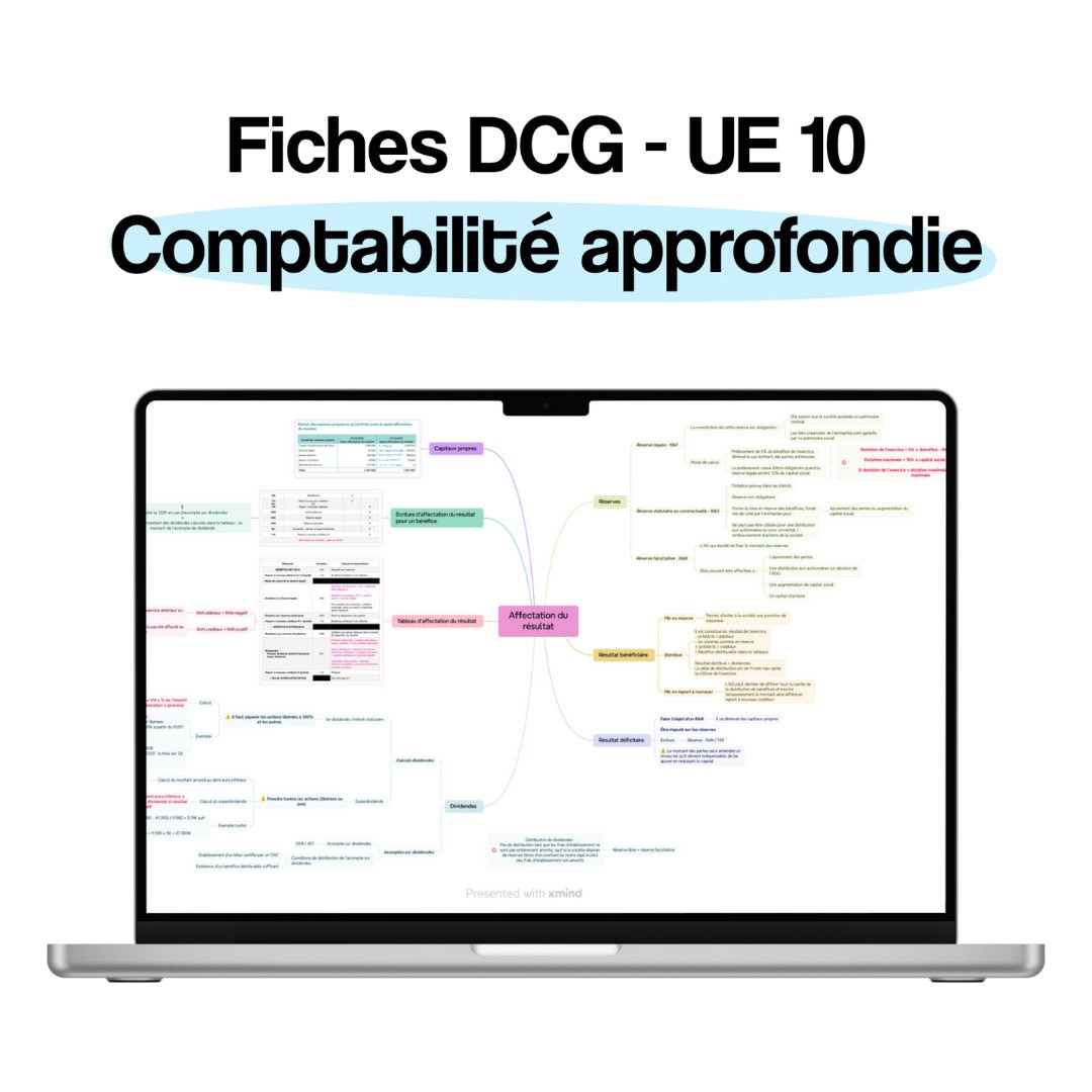 DCG UE 10 - 26 fiches et cartes mentales de comptabilité approfondie ...