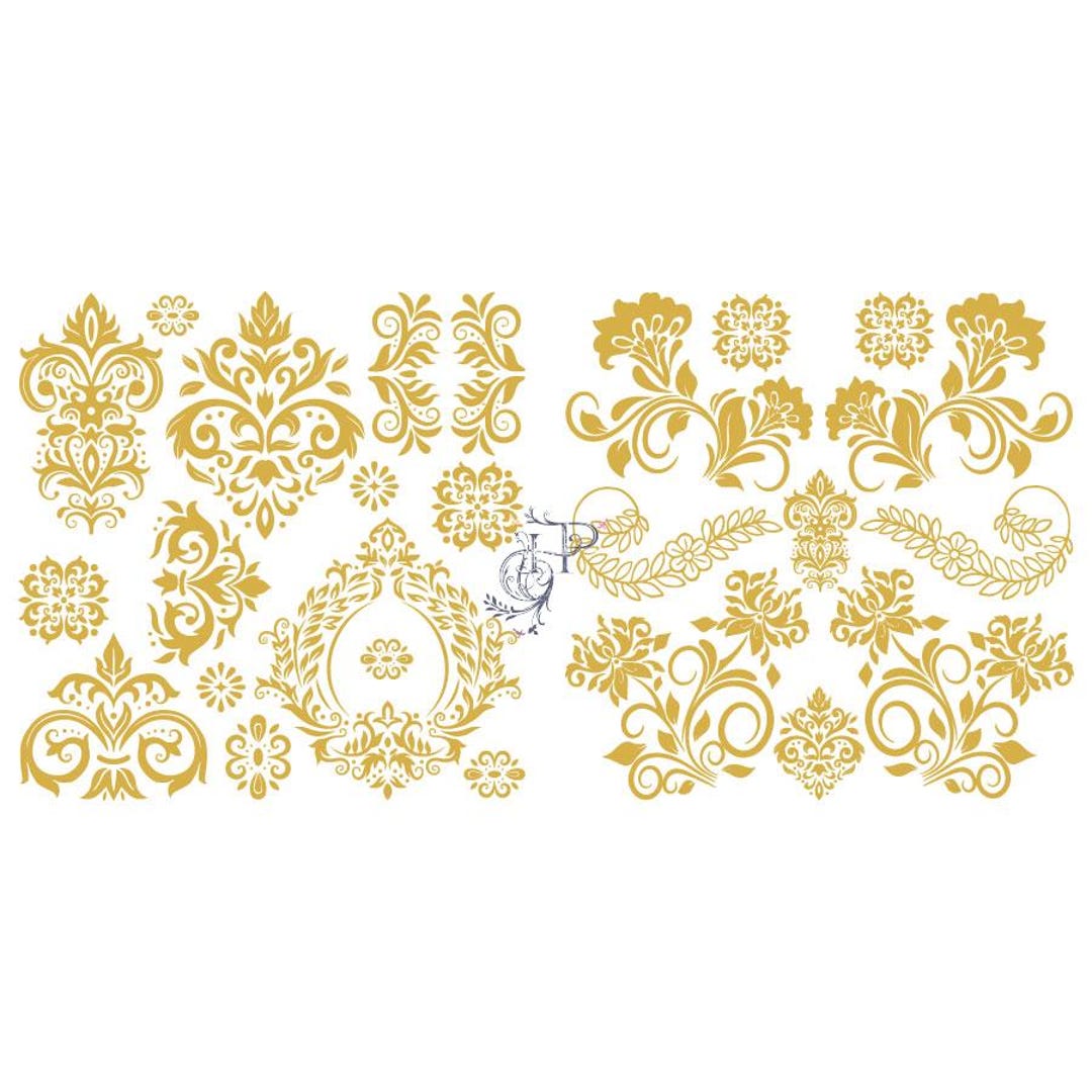 Rococo Gold Foil Accent Transfers - 2 Sheet - Buy 4 Products and Get Free Shipping - Etsy