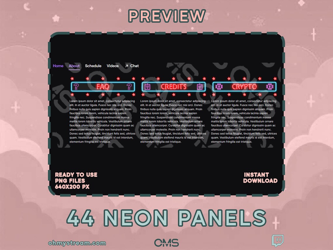 Neon Twitch Panels | Twitch Profile Panels| Stream | Streaming Panels ...