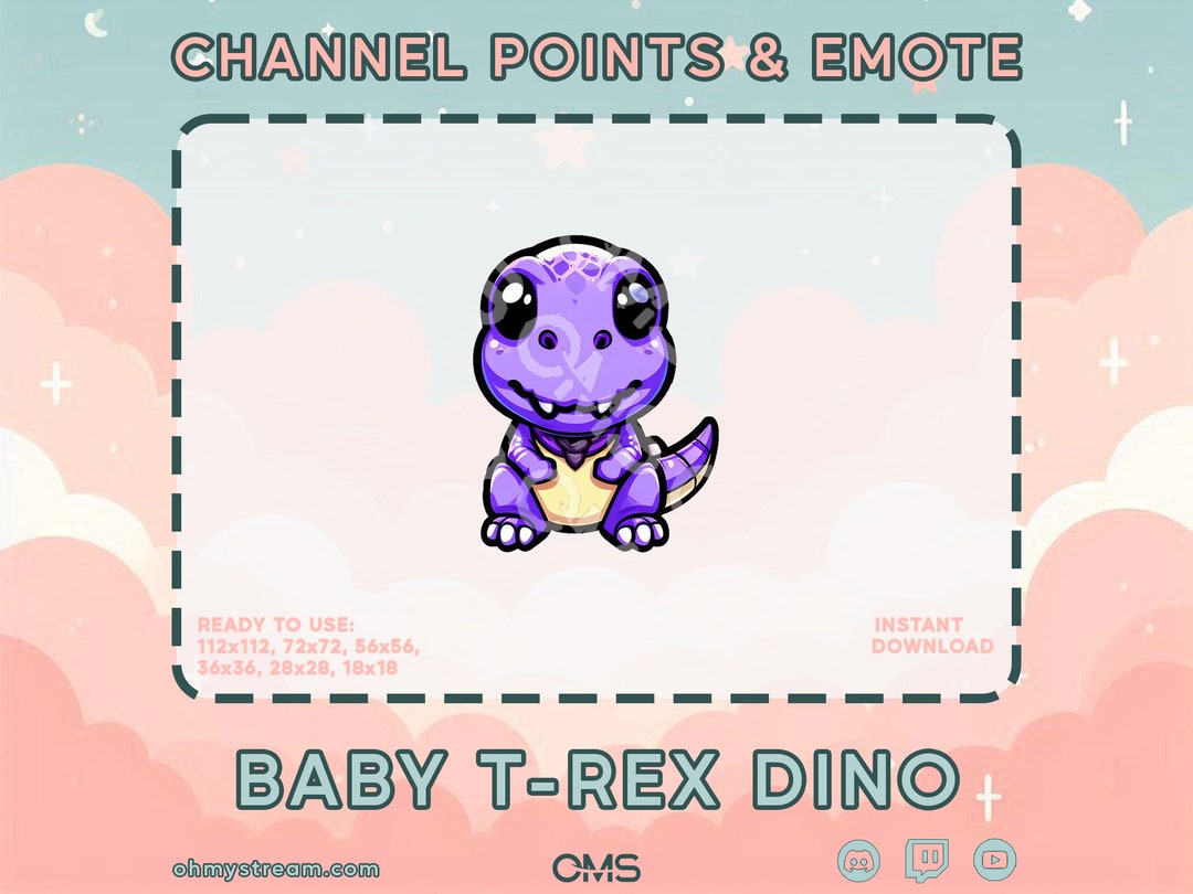 T-rex Dino Channel Point | Twitch Emote | Stream | Twitch Channel ...