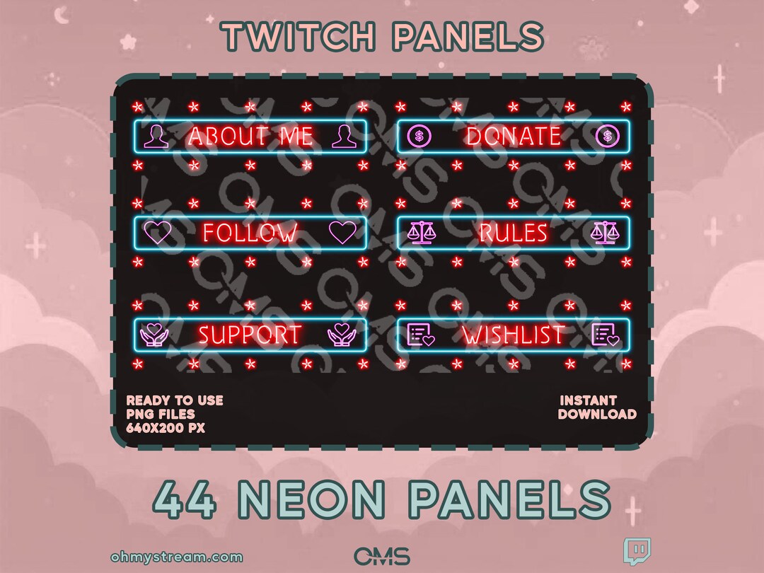 Neon Twitch Panels | Twitch Profile Panels| Stream | Streaming Panels | Glow Twitch Panel ...