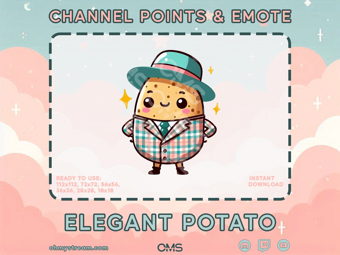 Elegant Potato Channel Point | Cute Twitch Emote | Stream | Twitch ...