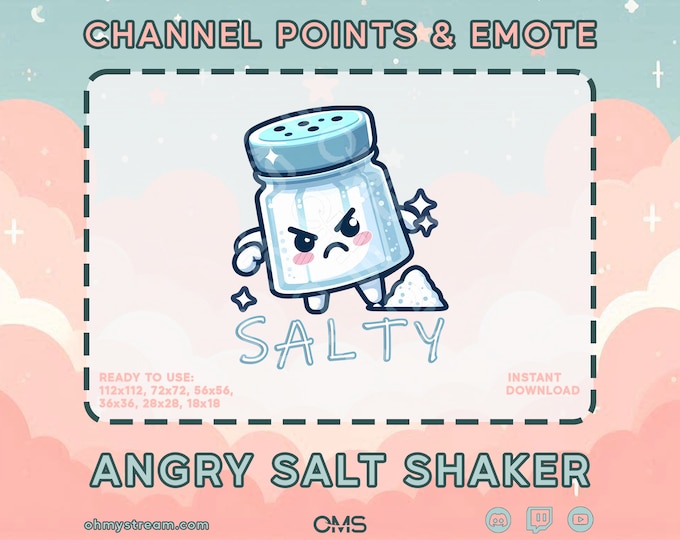 Salty Angry Salt Channel Point | Twitch Emote | Stream | Punkty Kanału ...