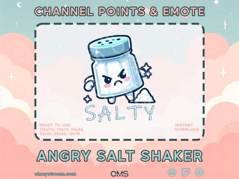 Salty Angry Salt Channel Point | Twitch Emote | Stream | Punkty Kanału ...