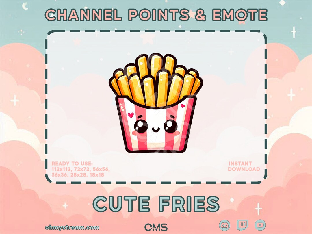 Fries Chips Channel Point | Cute Twitch Emote | Stream | Twitch Channel Points | Youtube ...
