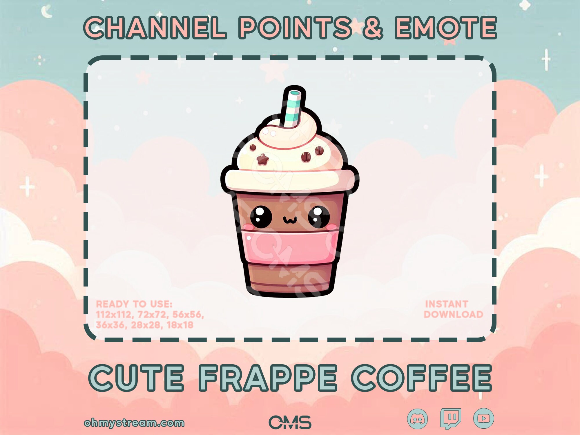 Cute Frappe Channel Point | Twitch Emote | Stream | Twitch Channel ...