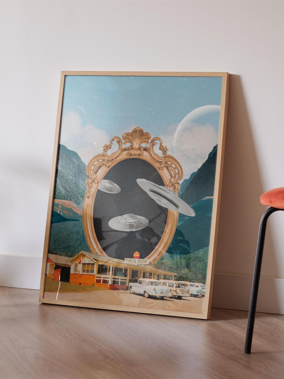 Fly in Diner - Vintage Retro Wall Art | Collage Poster | Surreal Wall ...