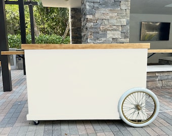 Navy Blue 5ft Mobile Bar Cart, Bar Cart, Mobile Bar, Coffee Cart ...