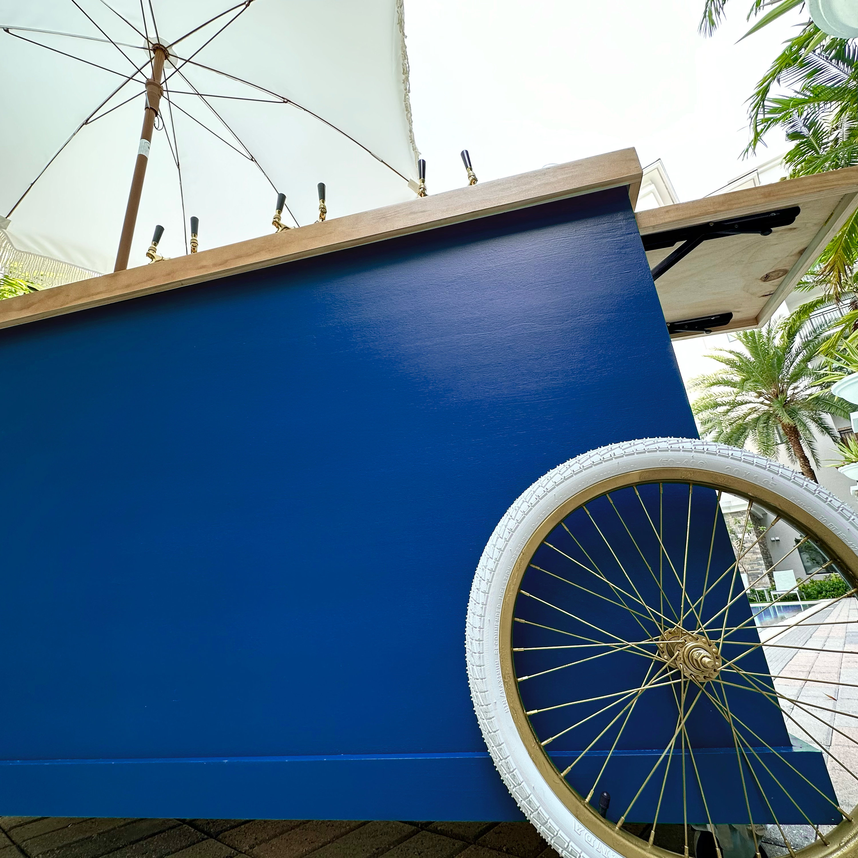 Navy Blue 5ft Mobile Bar Cart, Bar Cart, Mobile Bar, Coffee Cart ...