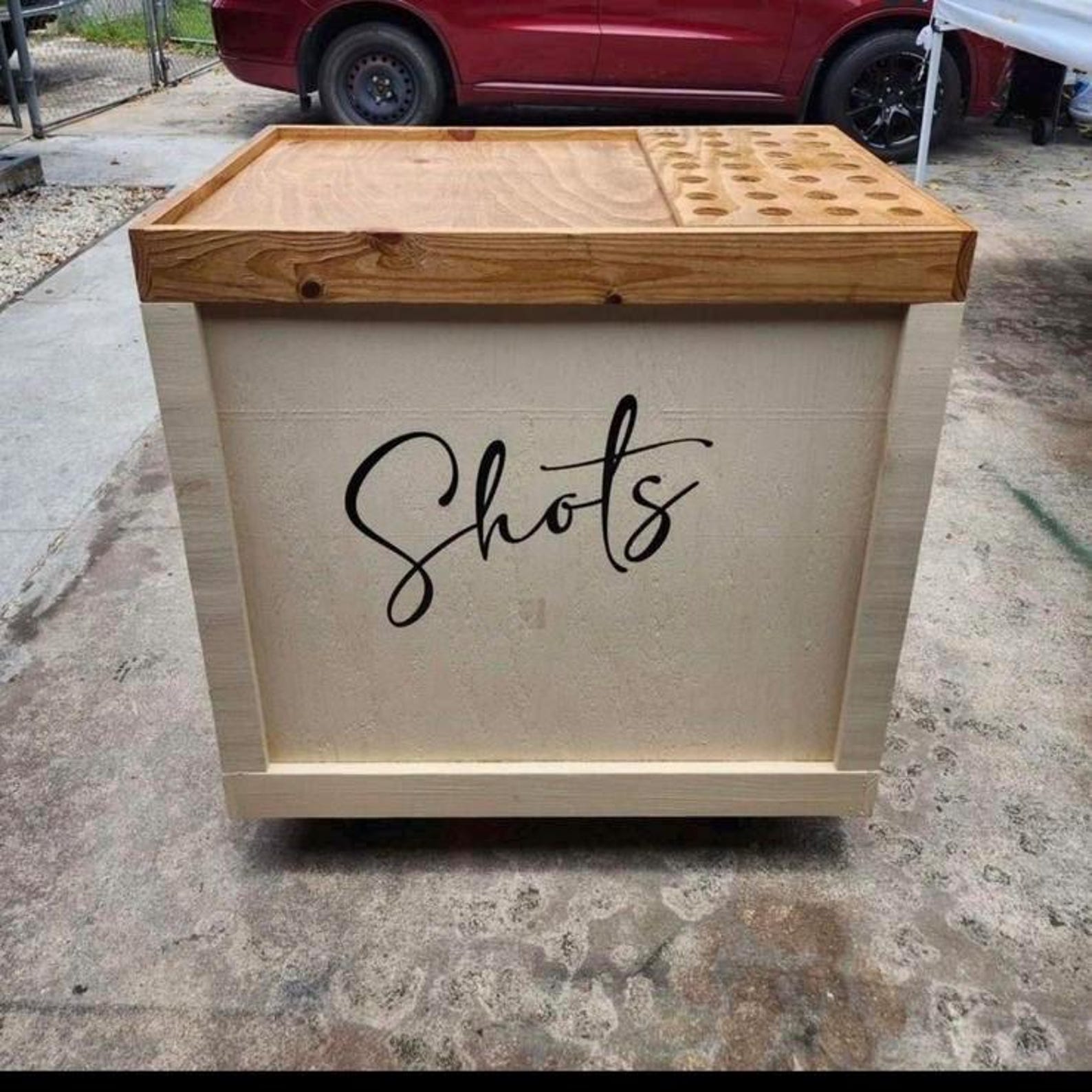 Custom 4 Ft Mobile Bar, Shot Cart, Bar Cart, Mobile Shot Bar, Small Bar ...