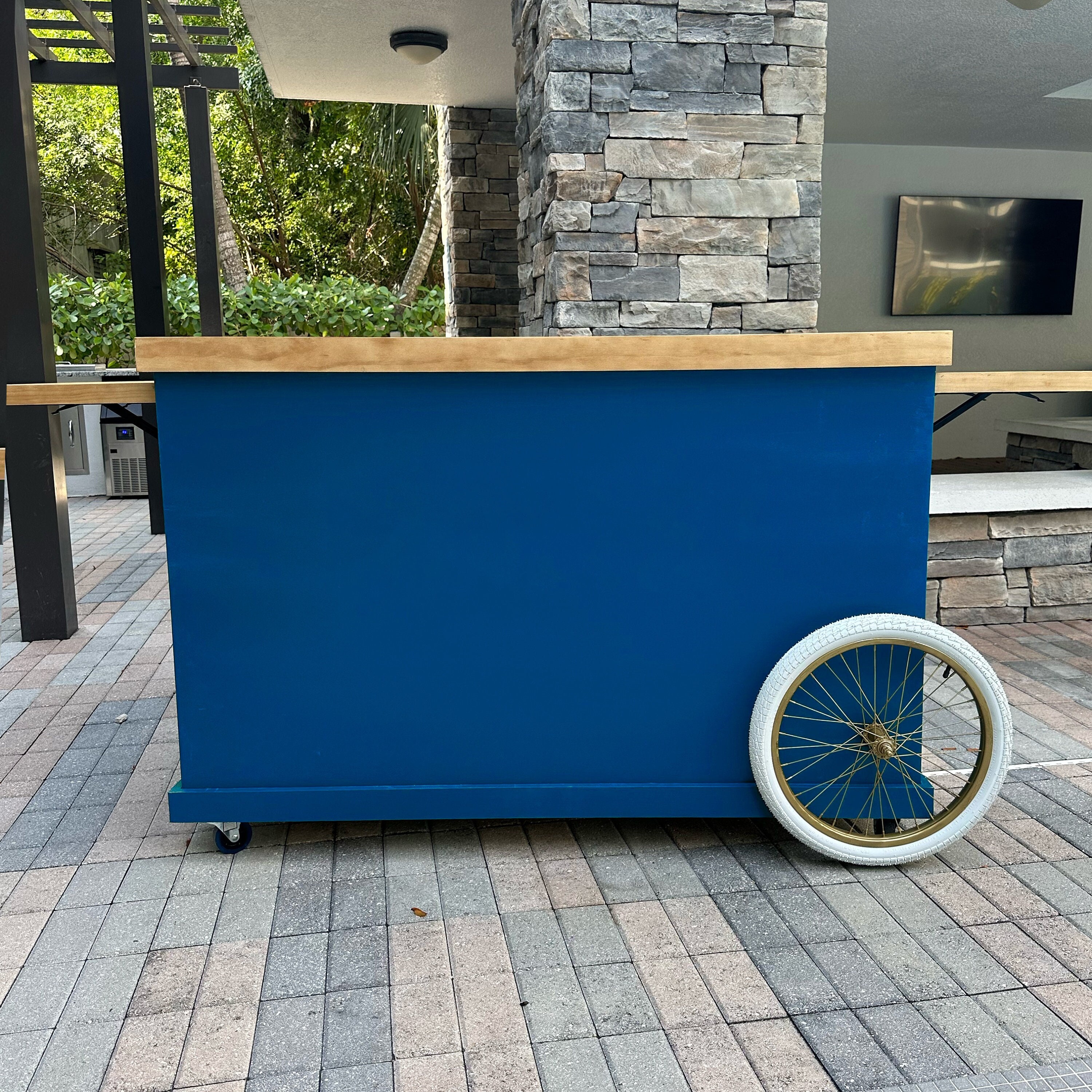 Navy Blue 3ft Mobile Bar, Coffee Cart, Bar Cart, Mobile Coffee Bar ...