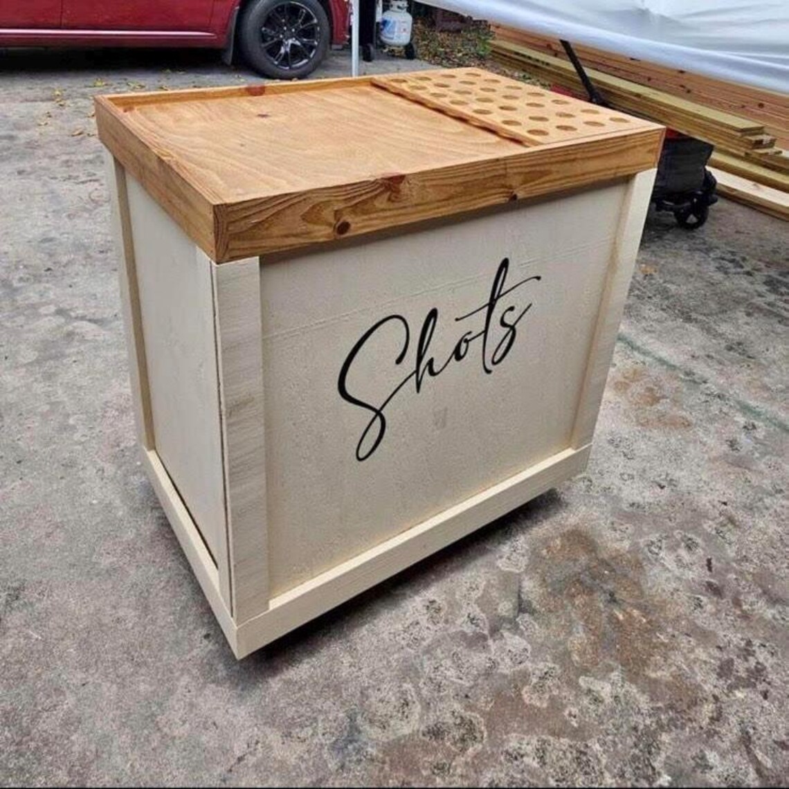 Custom 4 Ft Mobile Bar, Shot Cart, Bar Cart, Mobile Shot Bar, Small Bar ...