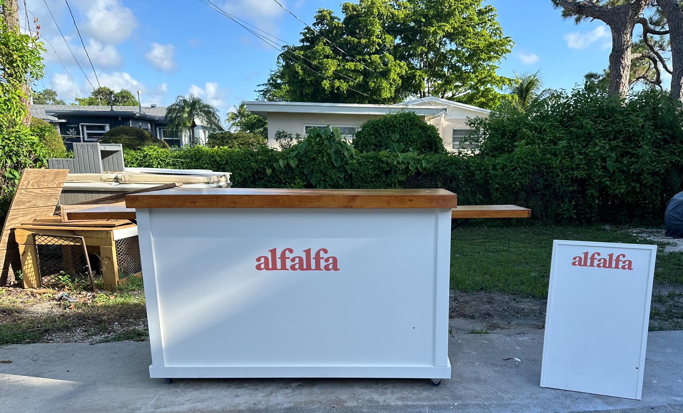 Navy Blue 5ft Mobile Bar Cart, Bar Cart, Mobile Bar, Coffee Cart ...