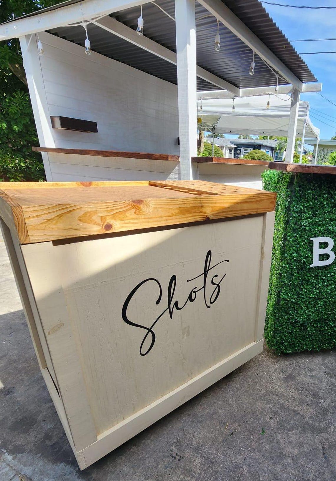 Custom 4 Ft Mobile Bar, Shot Cart, Bar Cart, Mobile Shot Bar, Small Bar ...