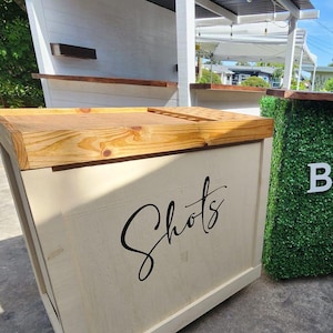 Custom 4 Ft Mobile Bar, Shot Cart, Bar Cart, Mobile Shot Bar, Small Bar ...