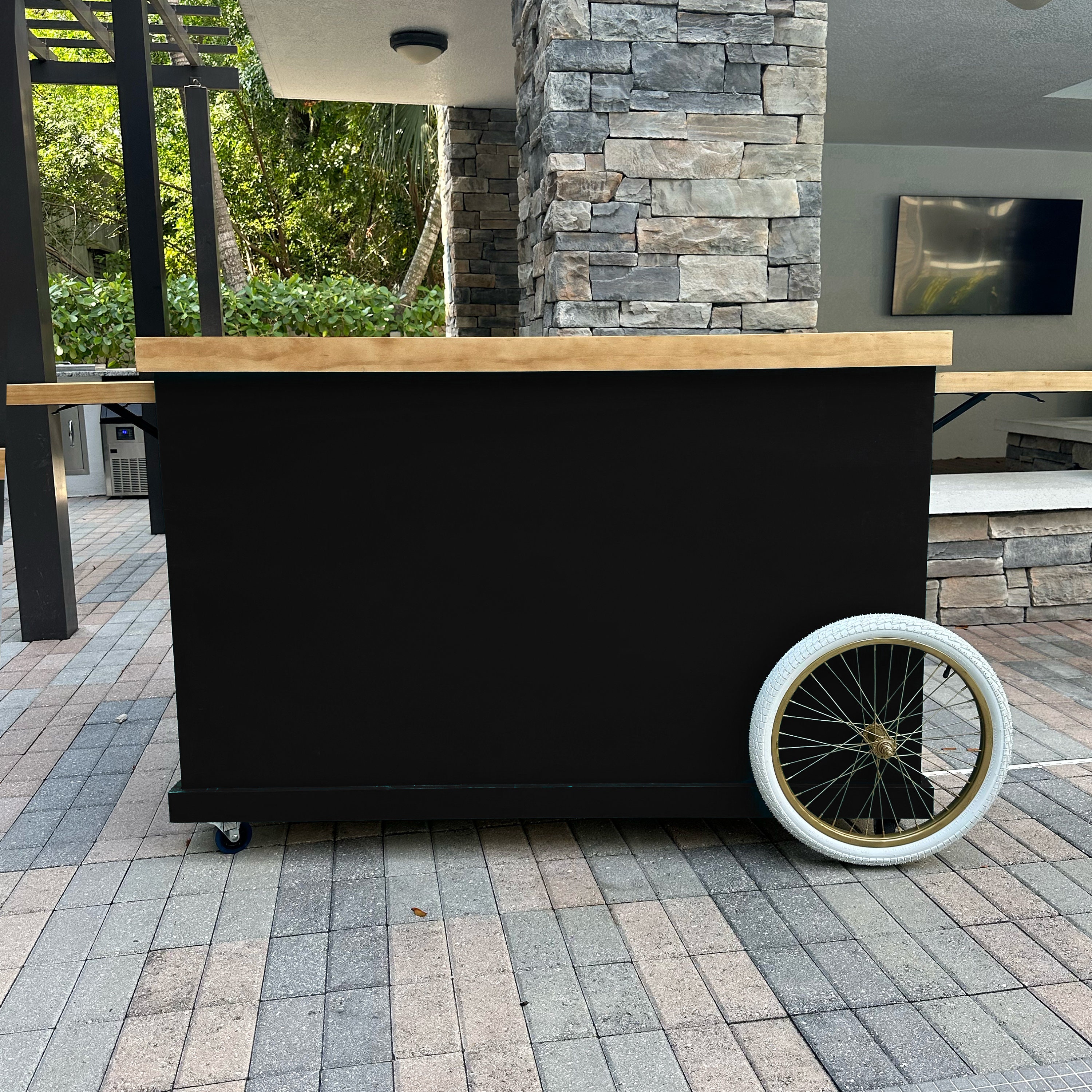 Black 4ft Mobile Bar, Black Coffee Cart, Bar Cart, Mobile Coffee Bar ...