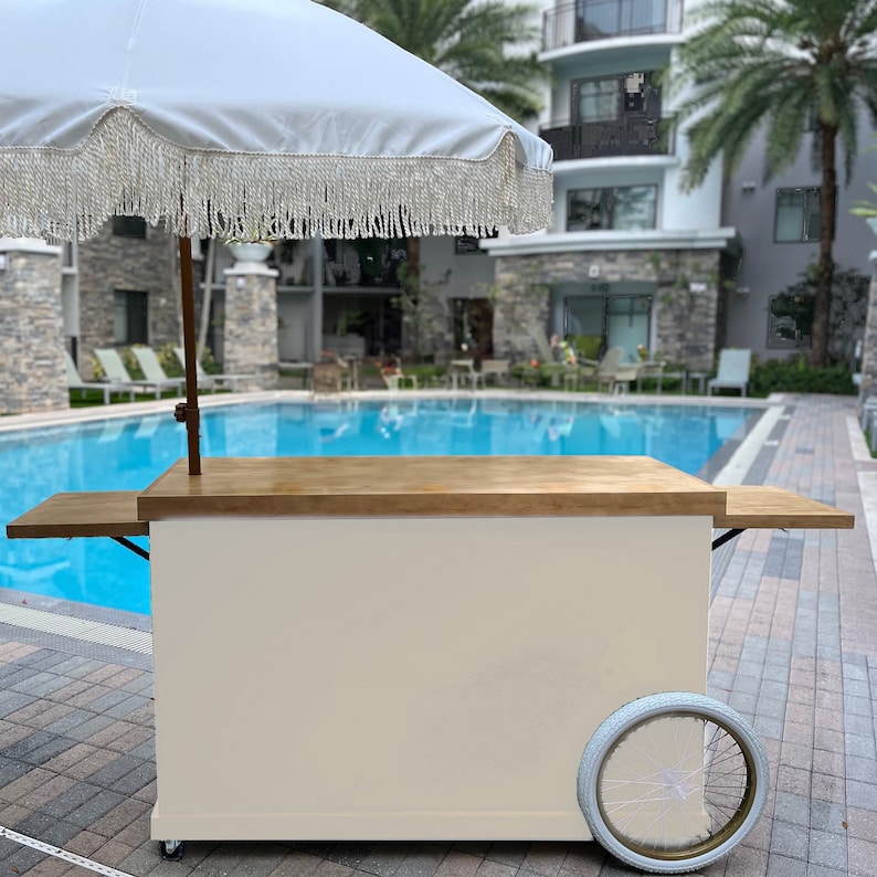 Beige 4ft Mobile Bar, Coffee Cart, Bar Cart, Mobile Coffee Bar, Mobile ...