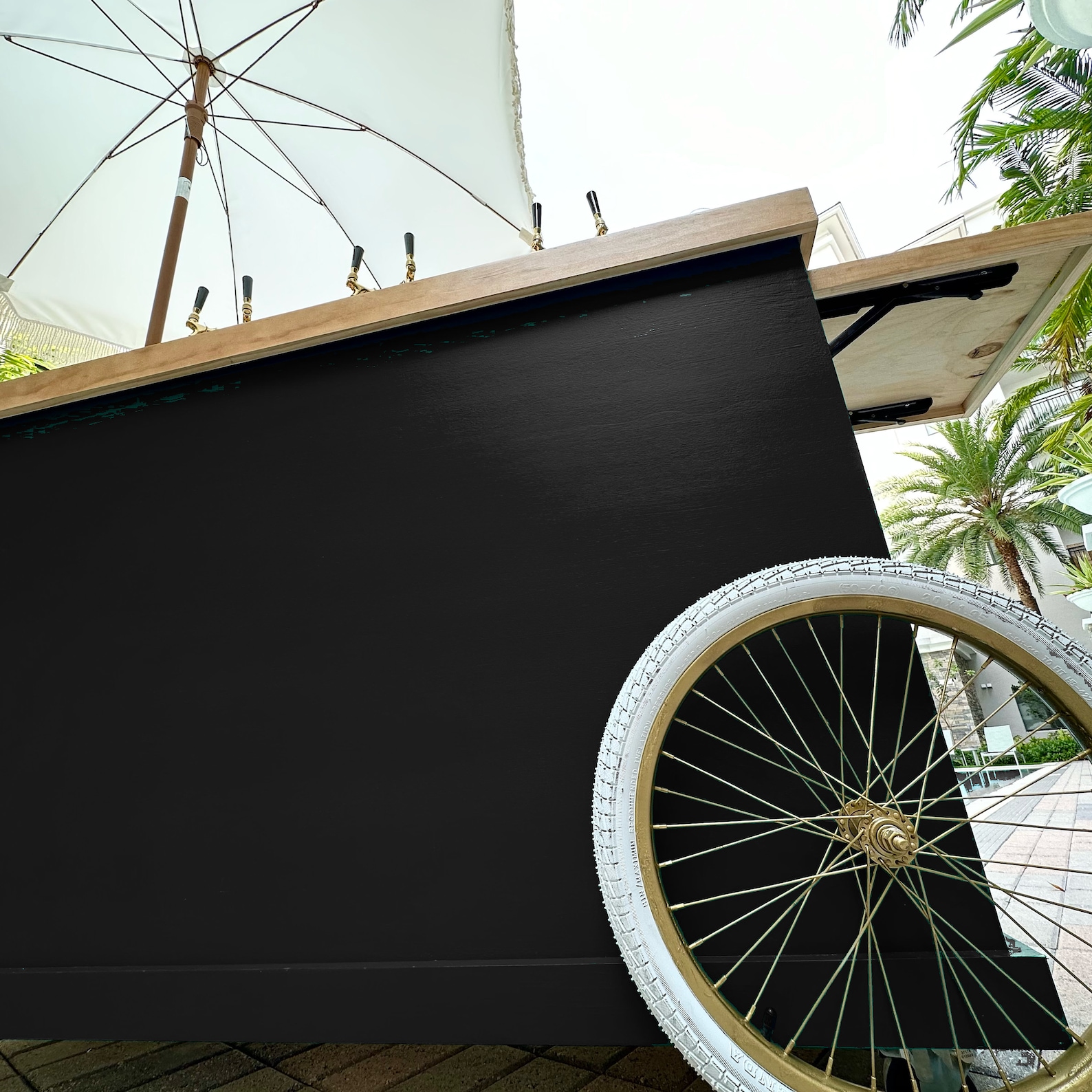 Black 5ft Mobile Bar Cart, Black Cart, Bar Cart, Black Mobile Bar ...