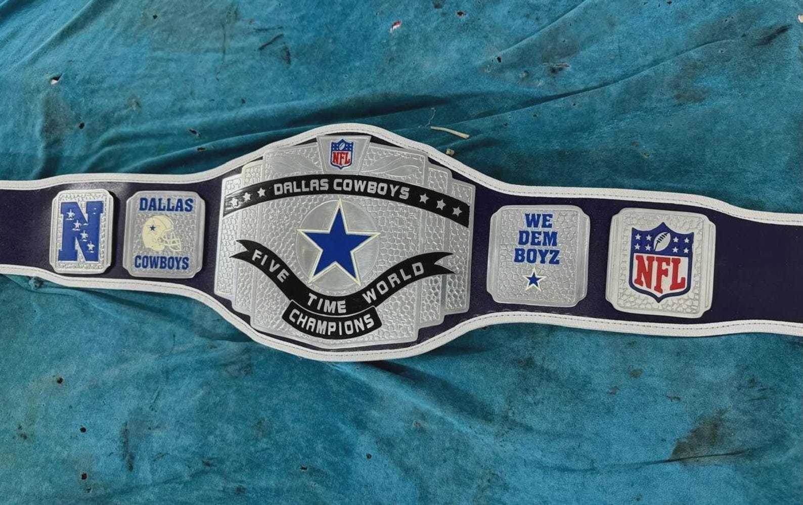 Dallas Cowboy's Five Time World Championship Belt Adult Size Replica ...