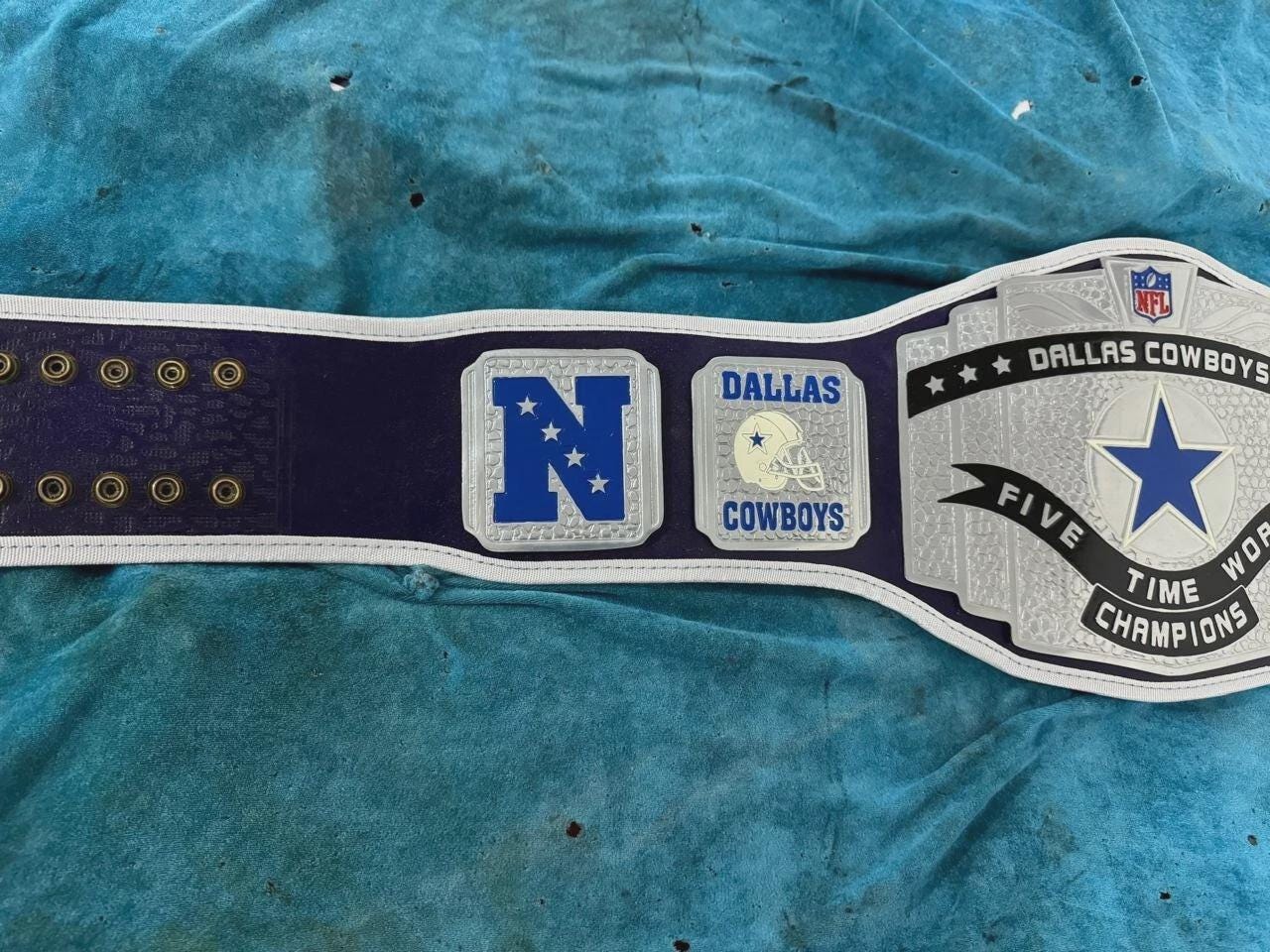 Dallas Cowboy's Five Time World Championship Belt Adult Size Replica ...