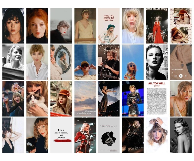 Taylor Swift Poster Set Collage Kit, Wall Art, Memorabilia & Decor 40 ...