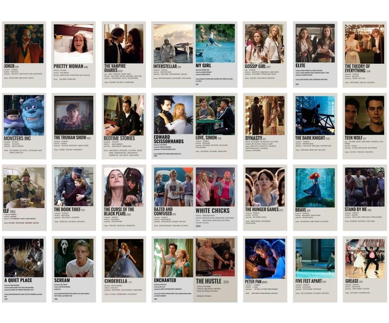 Movie Poster Polaroid Wall Poster Set 50 Piece Movie Poster Collage Kit ...