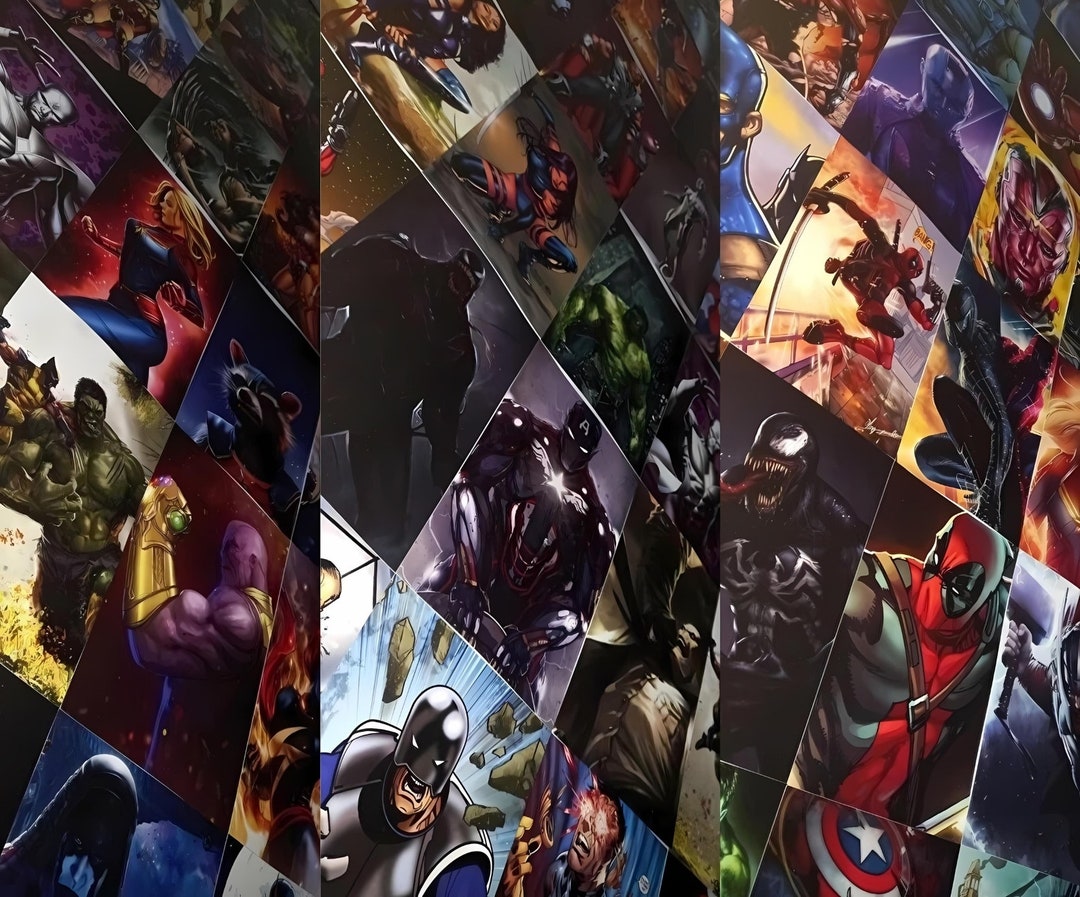 Marvel Heroes Poster Set 110 Piece Drawing Collage Kit, Marvel Wall Art ...