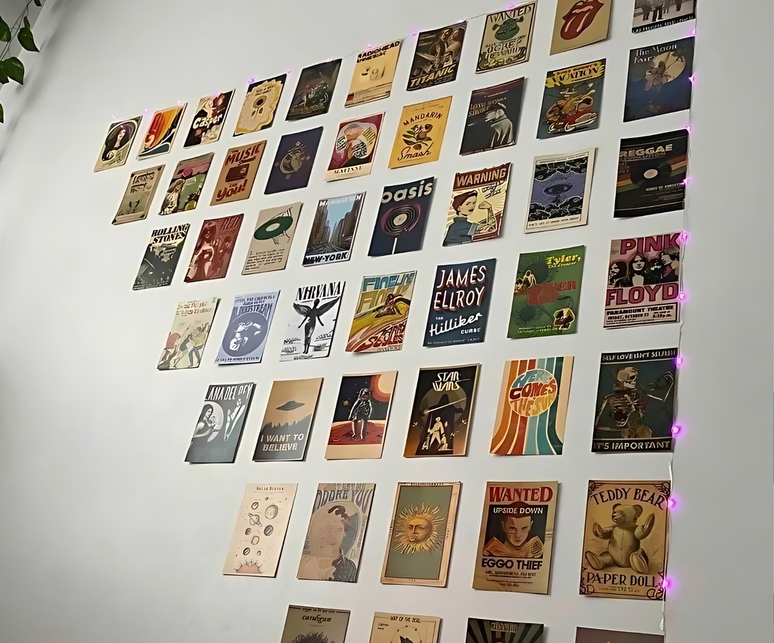 Retro Poster Set 60 Piece Vintage Wall Collage Kit, Room Decor ...