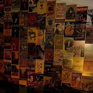 Retro Poster Set 60 Piece Vintage Wall Collage Kit, Room Decor ...