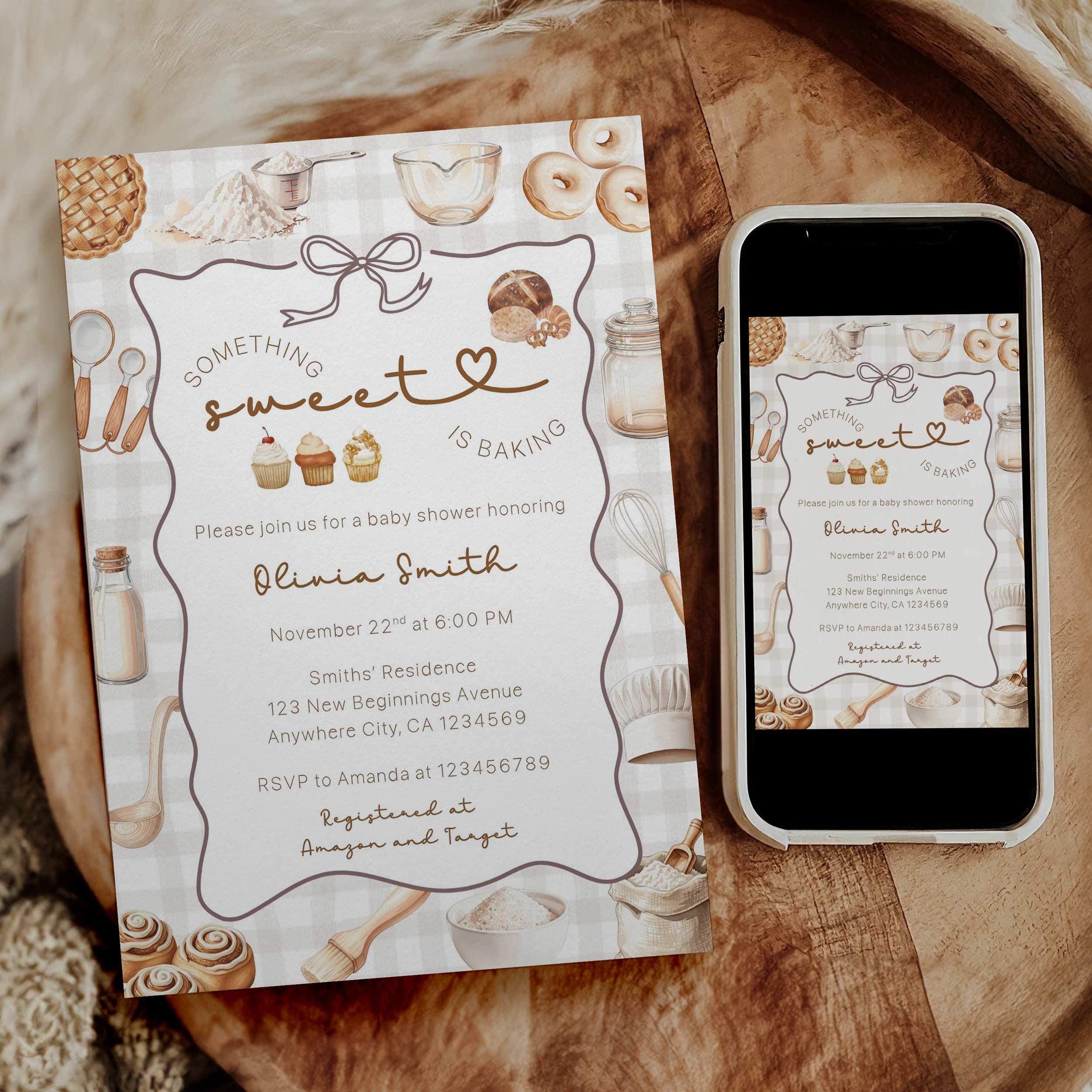 Sweet Baking Baby Shower Invitation Bundle, Pastry Theme (digital ...
