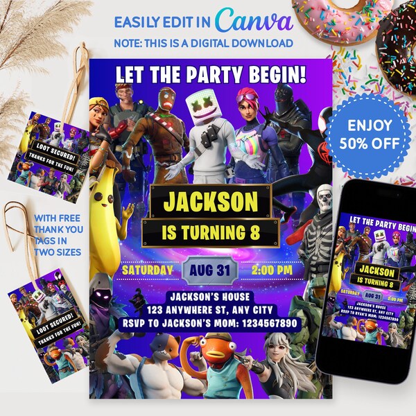 Fortnight Invitation - Etsy