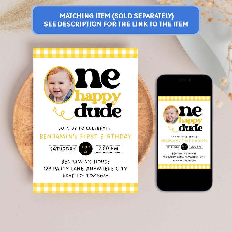 One Happy Dude Juice Pouch Label, Editable Birthday Template (digital ...