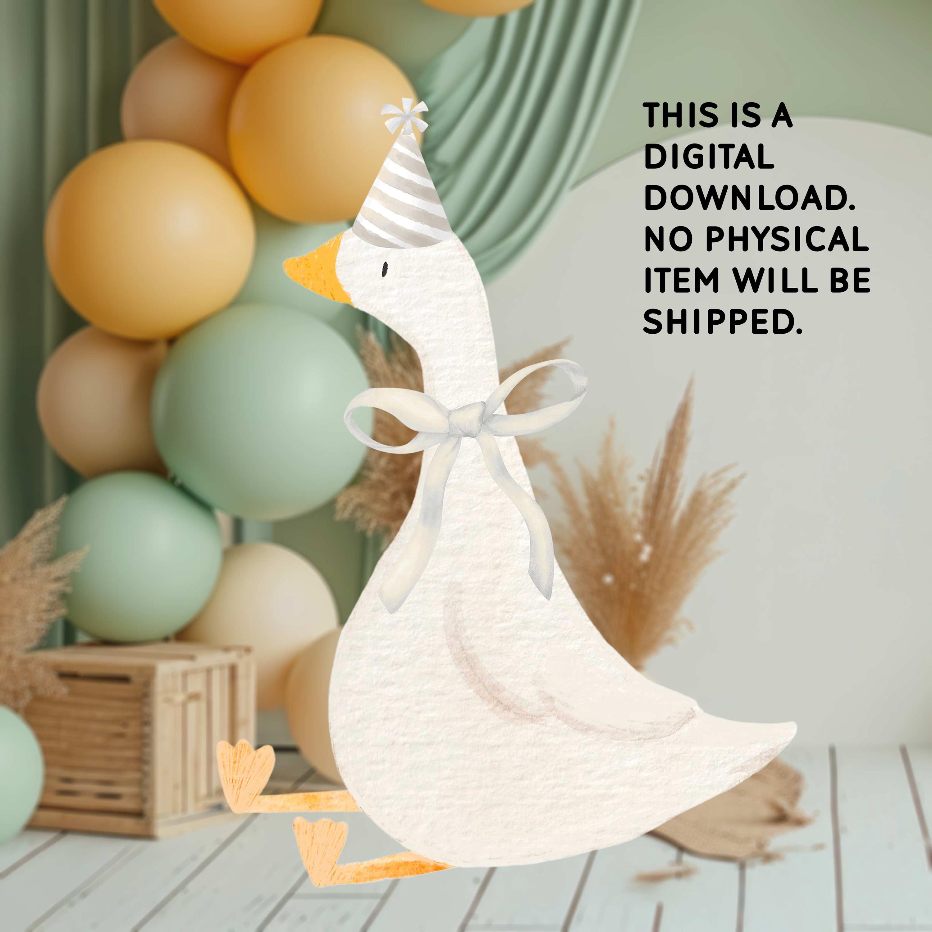 Printable One Silly Goose Big Decor Cutout, One Silly Goose Birthday ...