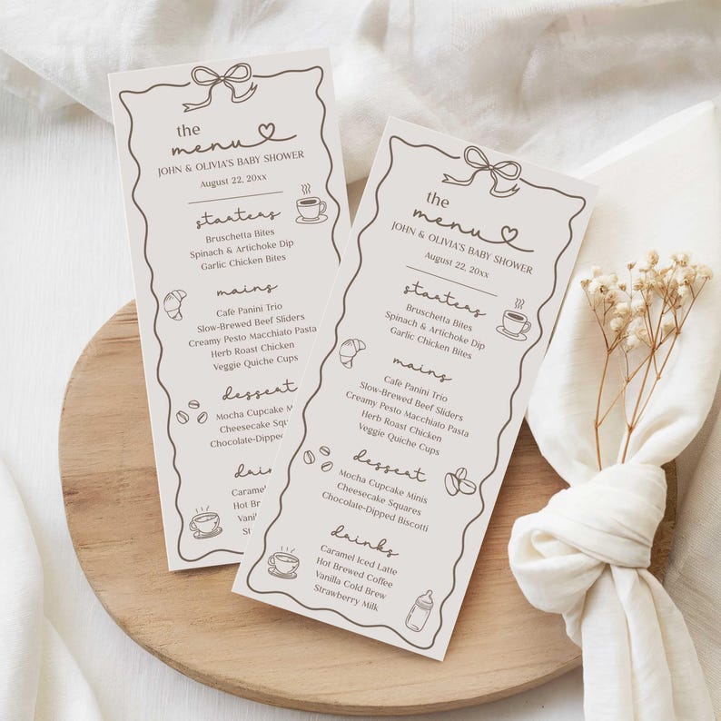 A Baby is Brewing Baby Shower Menu, Coffee Theme Baby Shower Food List ...