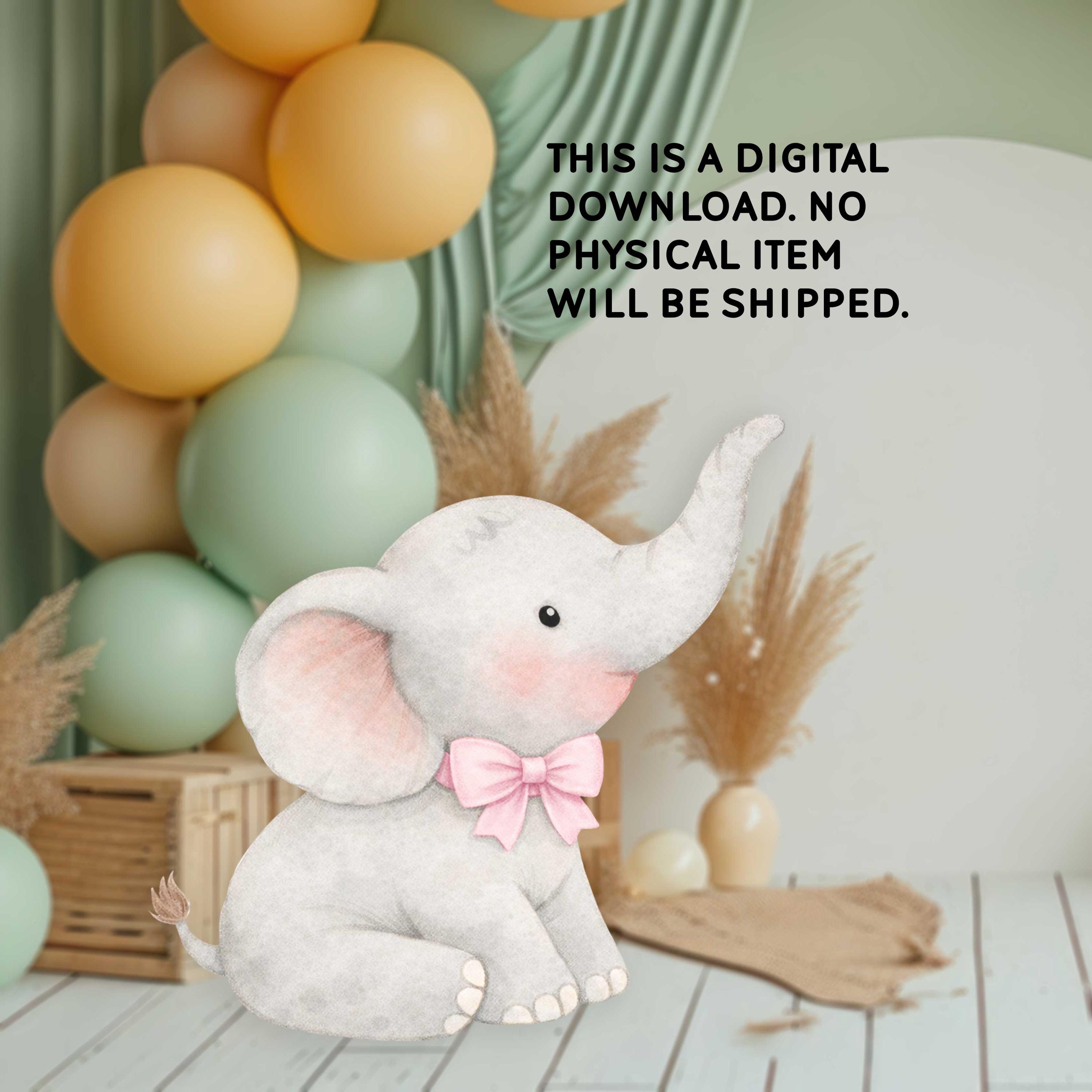 Printable Elephant Big Decor Cutout, Little Peanut Party Prop, Baby ...